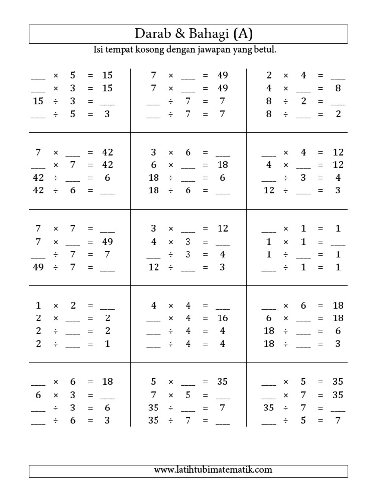 Darab Dan Bahagi | PDF