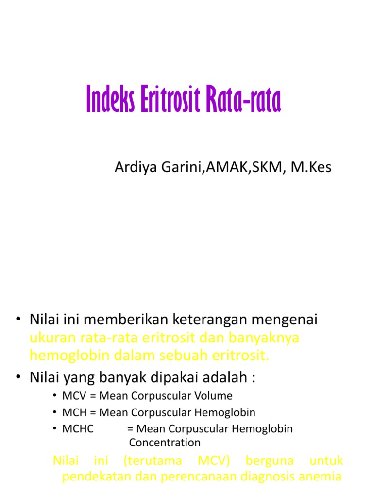 8 Indeks Eritrosit Rata-Rata | PDF