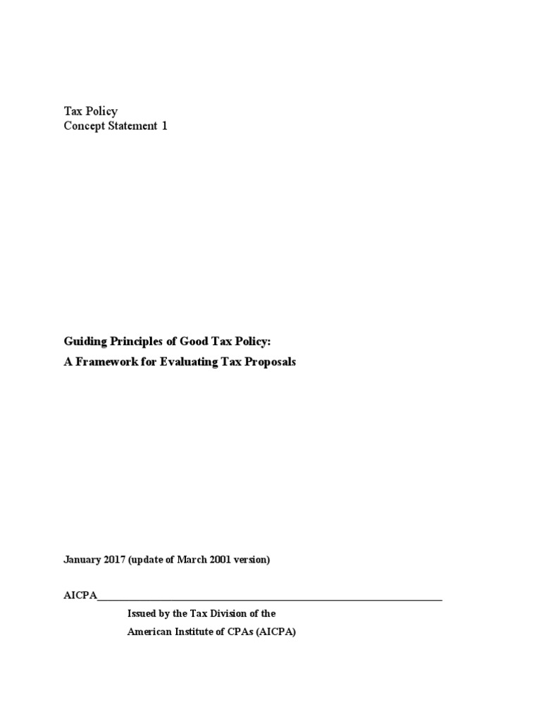 Tax Policy Concept Statement No 1 Global PDF | PDF | Tax Noncompliance ...