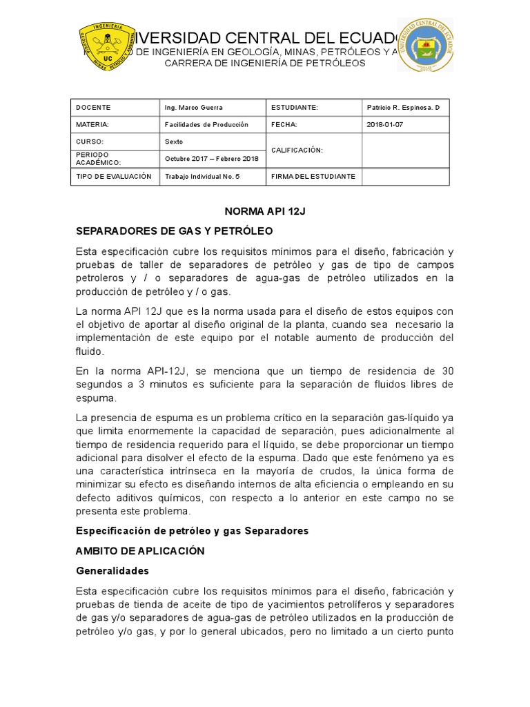 Api 12J | PDF | Petróleo | Agua
