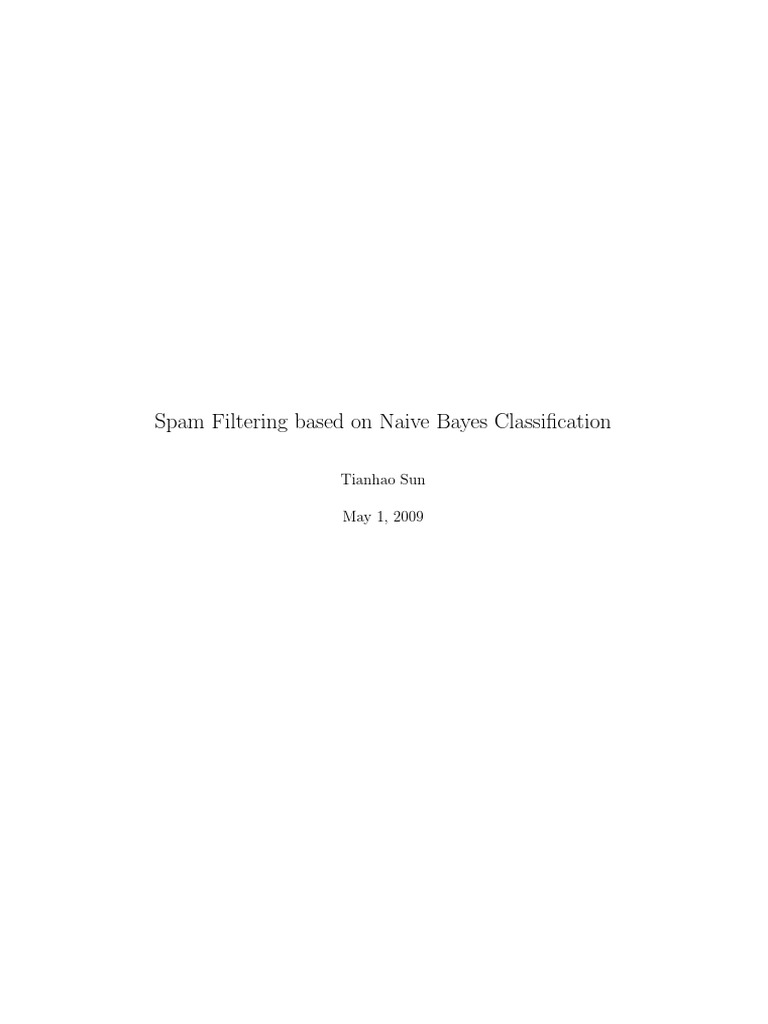 Naive Bayes Spam Classifier | PDF | Areas Of Computer Science ...