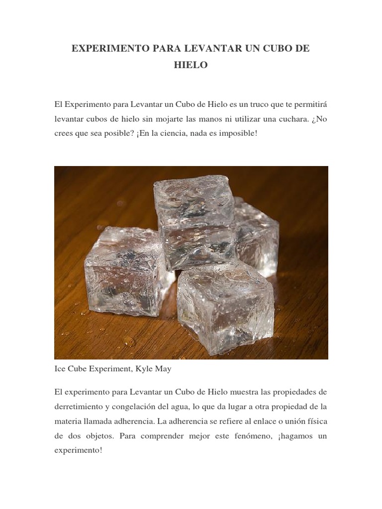 Experimento para Primaria | PDF | Hielo | sal