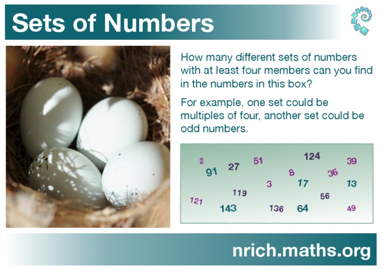 NRICH-poster SetsNumbers PDF | PDF