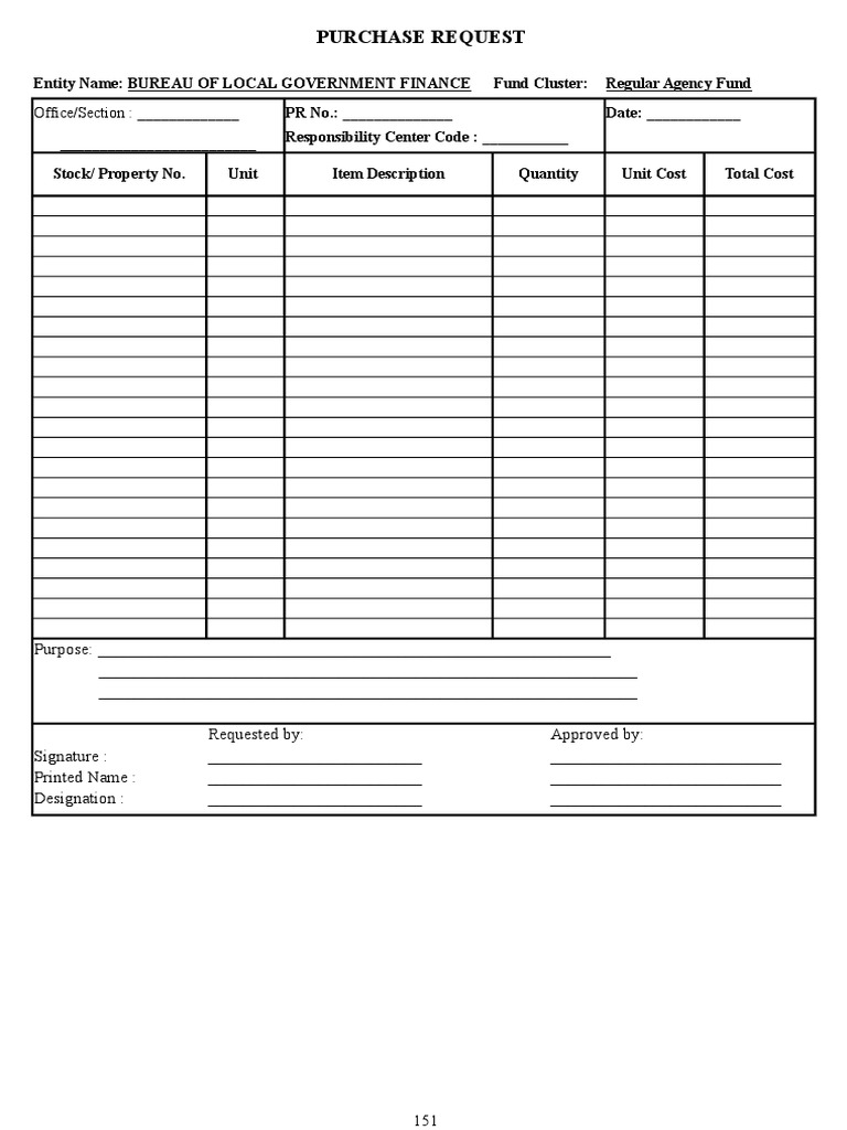 Purchase Request PR | PDF | Finance & Money Management