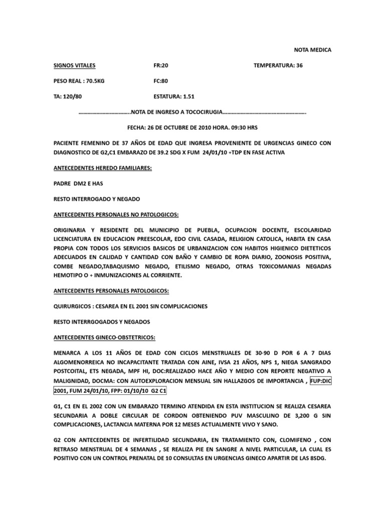 Nota Medica | PDF