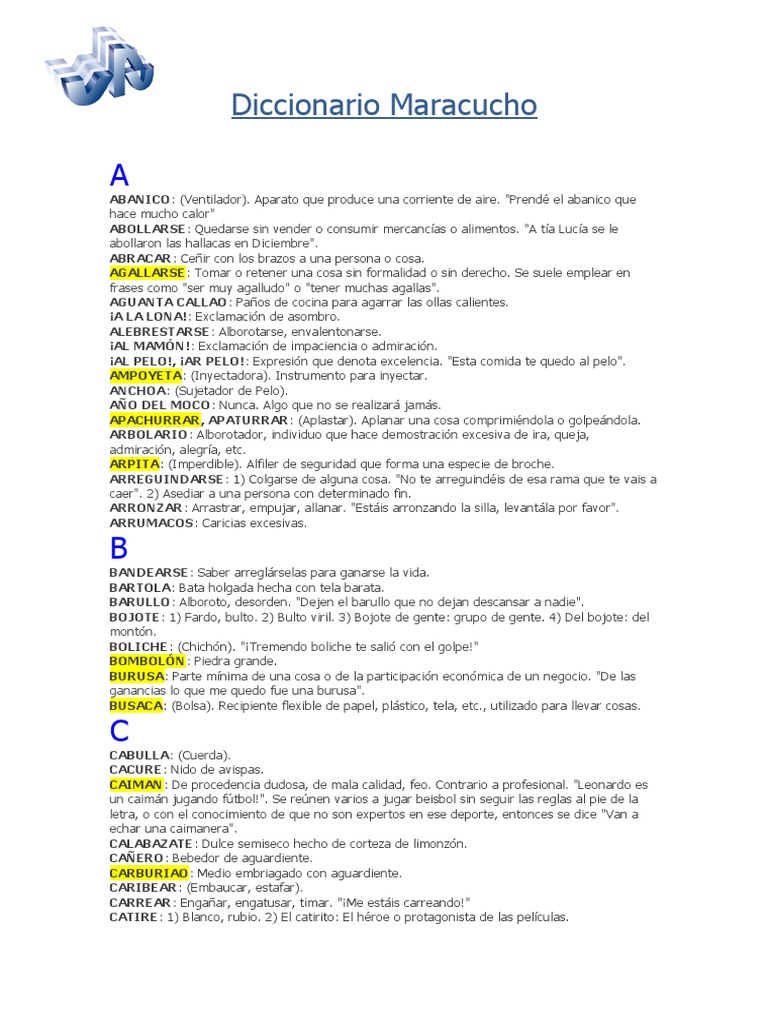 Diccionario Maracucho | PDF | Alimentos | Bebidas