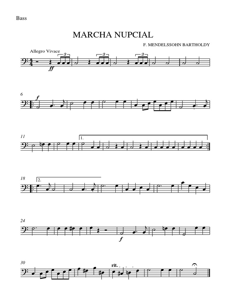 Acordes De La Marcha Nupcial De Mendelssohn