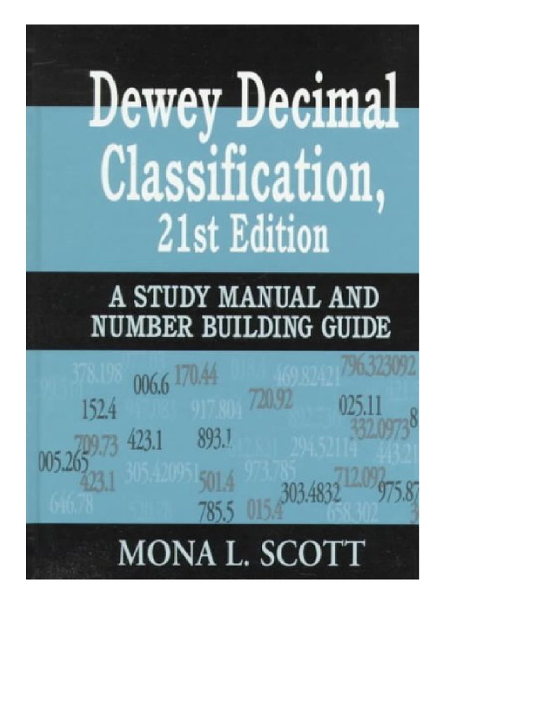 Dewey Decimal Classification 21st Edition A Study Manual and Number ...
