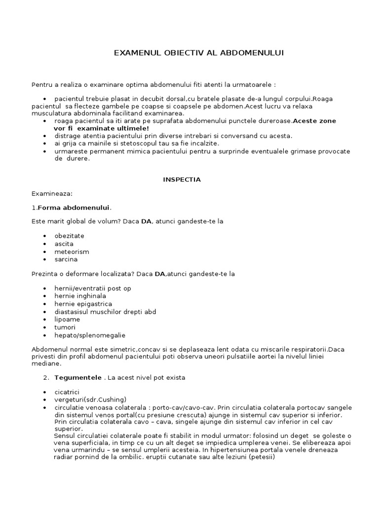 Examenul Obiectiv Al Abdomenului PDF | PDF