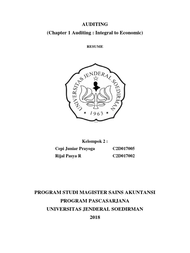 Resume Chapter 1 Auditing: Integral To Economic | PDF