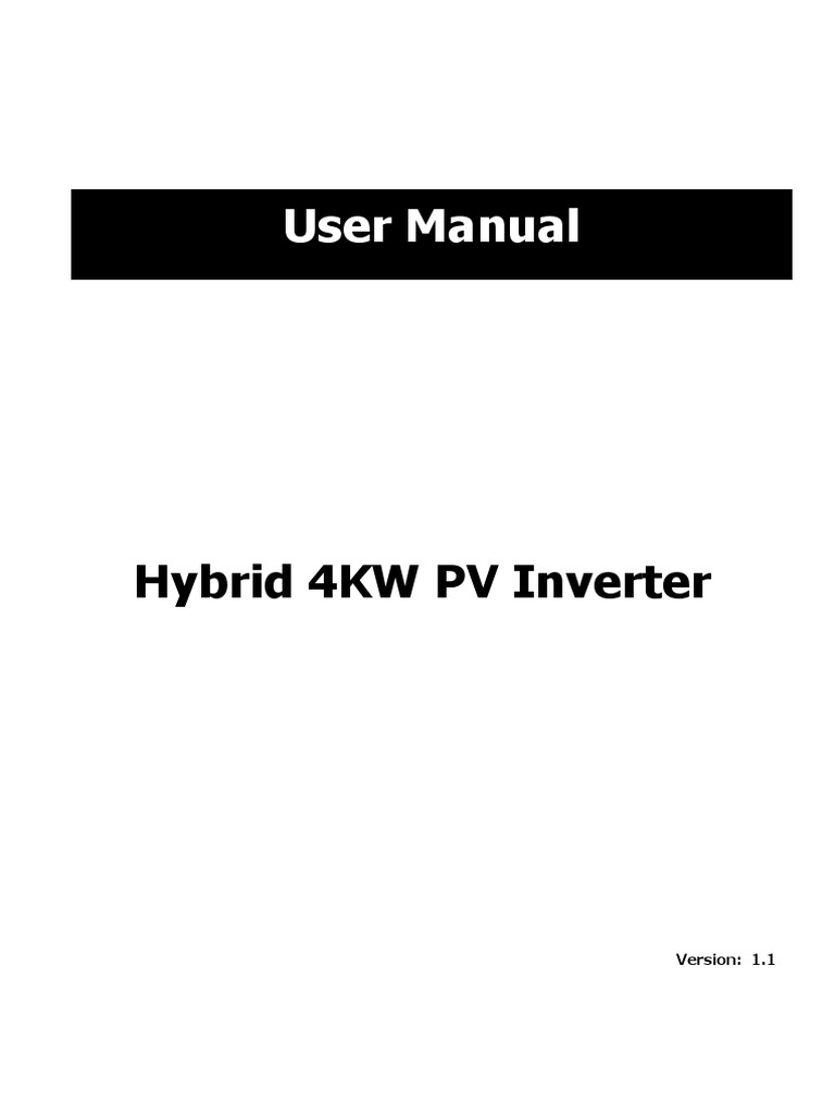 InfiniSolar Super 4KW Manual 20160420 | PDF | Photovoltaic System ...
