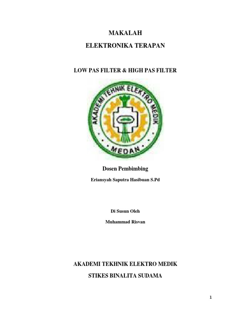 Filter Elektronik: LPF dan HPF | PDF