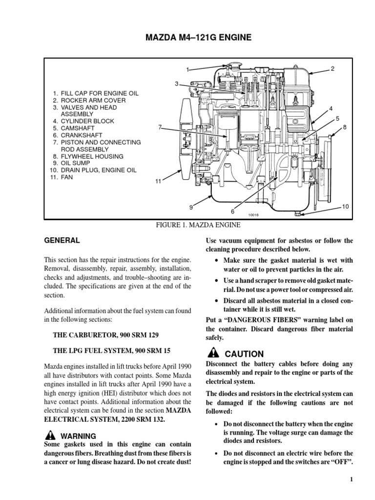 Mazda M4-121G Engine Repair Guide | PDF | Piston | Distributor