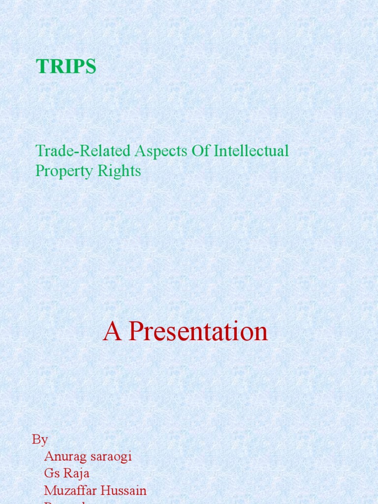 Trips: Trade-Related Aspects of Intellectual Property Rights | PDF ...