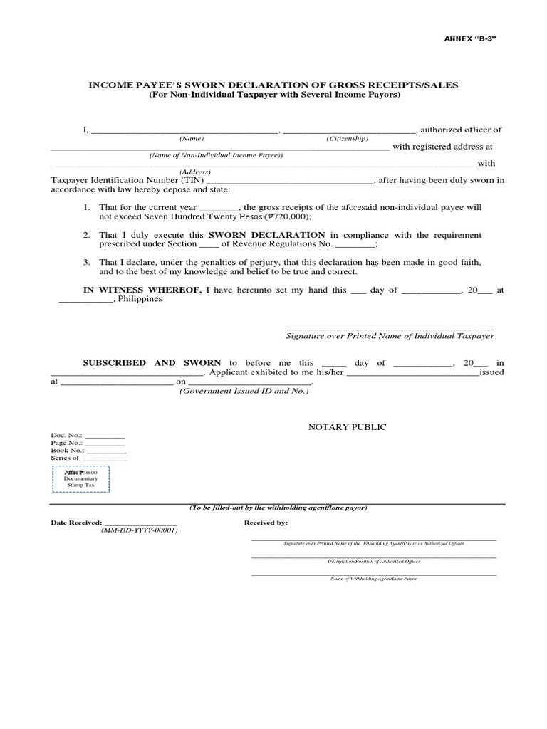 Annex B-3 RR 11-2018 | PDF | Withholding Tax | Public Law