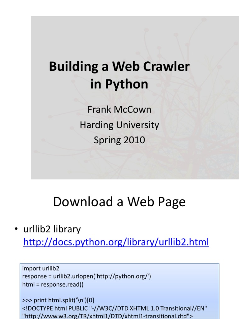 Python Web Crawler | Download Free PDF | Html | Hypertext Transfer Protocol