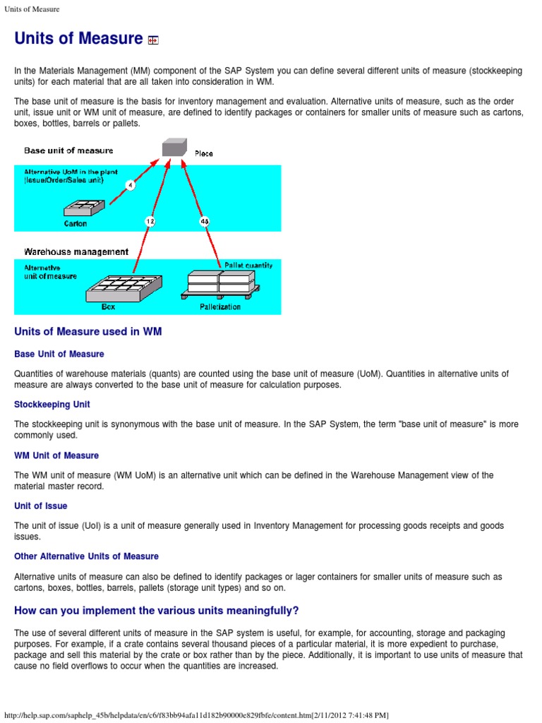 Units of Measure | PDF | Warehouse | Units Of Measurement