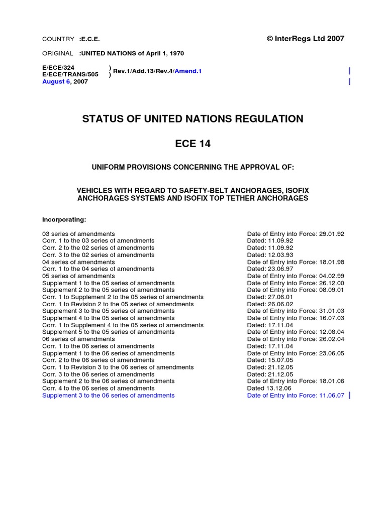 Ece 141 | PDF | Seat Belt | Vehicles