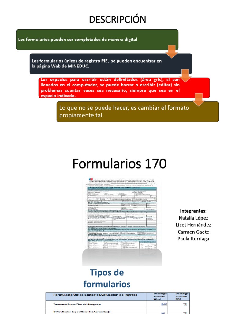 Formularios 170 | PDF | Evaluación | Cambio