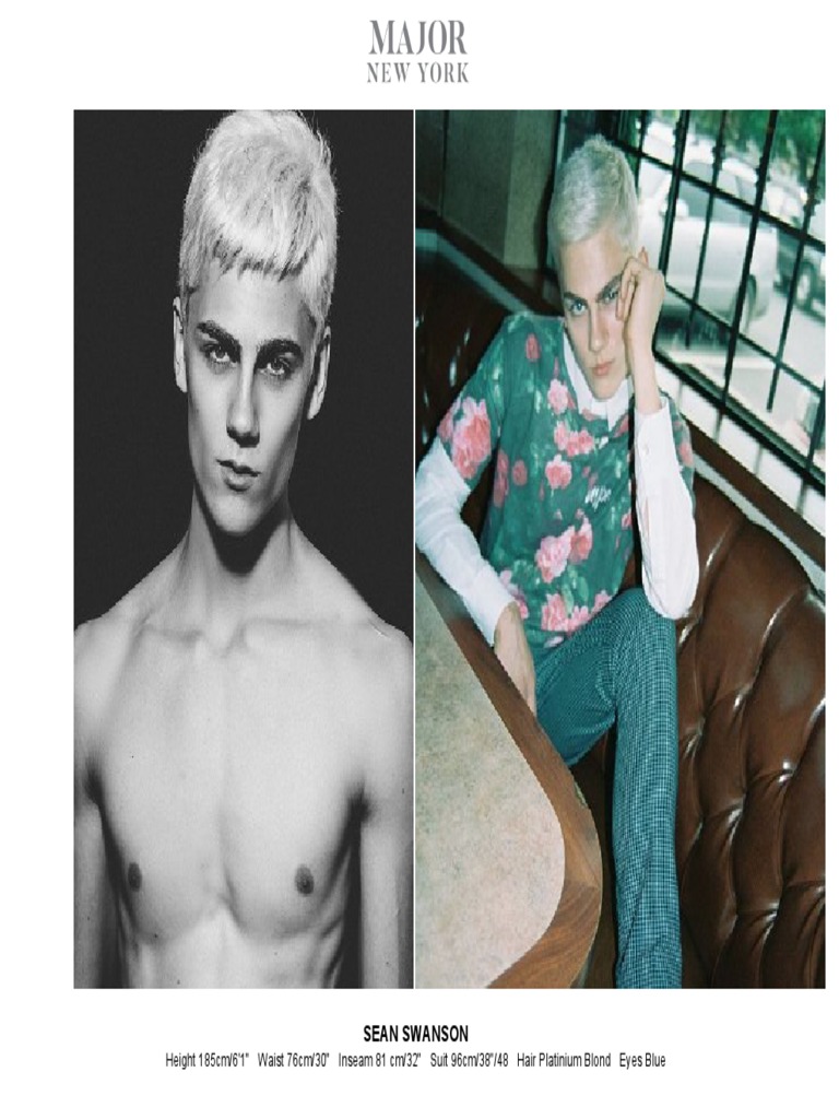 SEAN SWANSON Major-Model-Management | PDF | Blond | Integumentary System