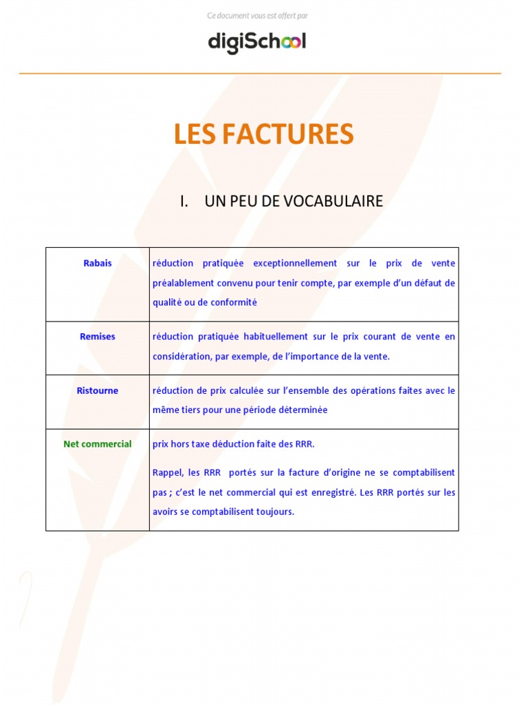 Types de Factures en Comptabilité | PDF | Facture | Taxe sur la valeur ...