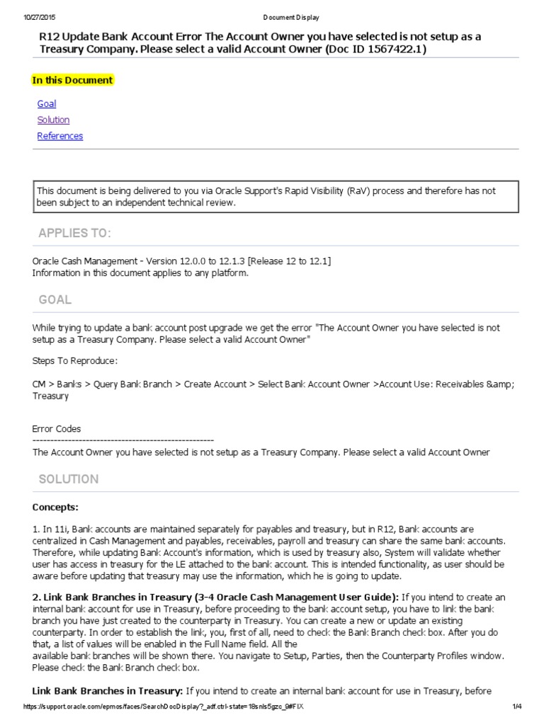 AR Bank Accounts Issue | PDF | Banks | Information