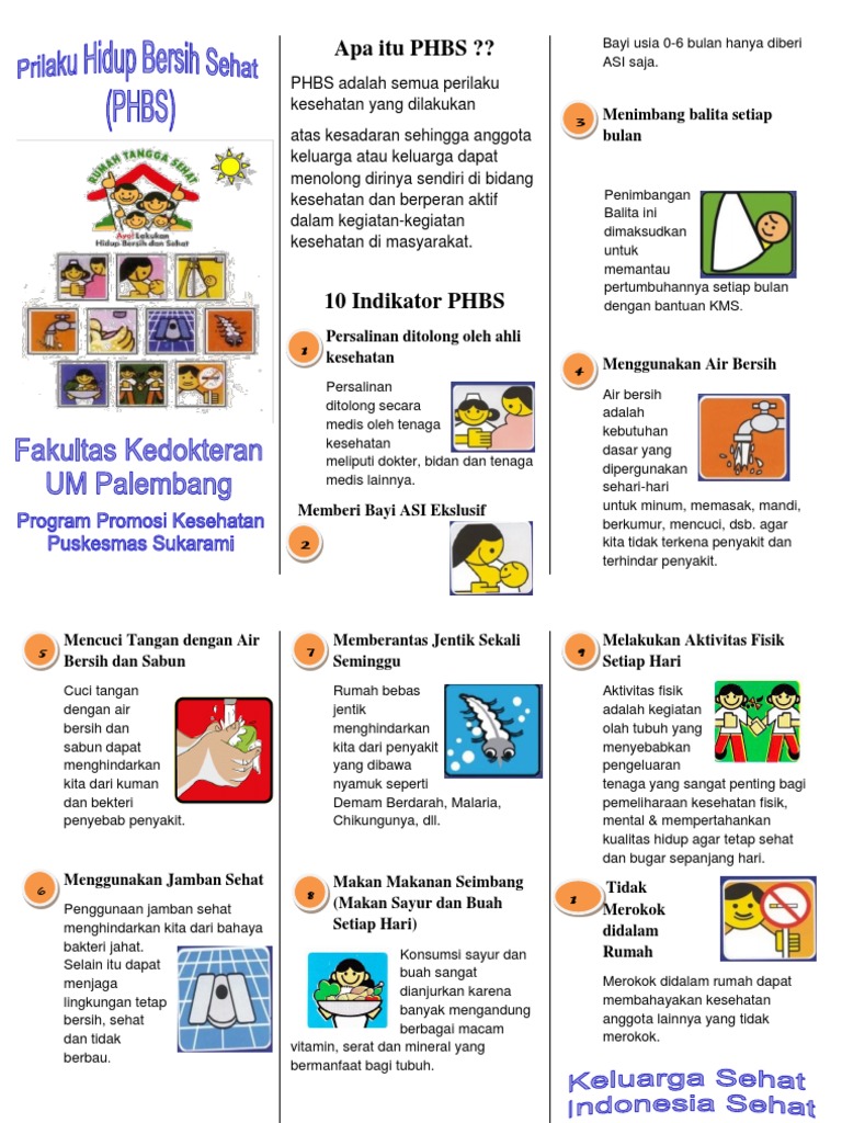 Leaflet Phbs Rumah Tanga | PDF | Pengembangan Diri | Kesehatan Holistik