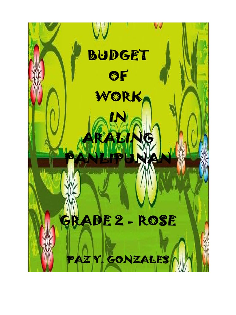 Budget of Work Front Page | PDF