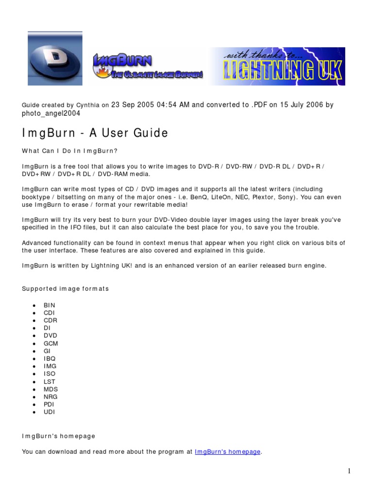 ImgBurn Guide for DVD Burning | PDF | Dvd | Compact Disc