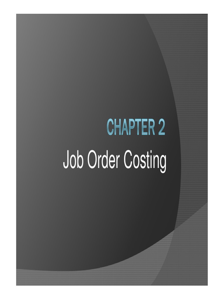 02 Job Order Costing | PDF | Debits And Credits | Cost
