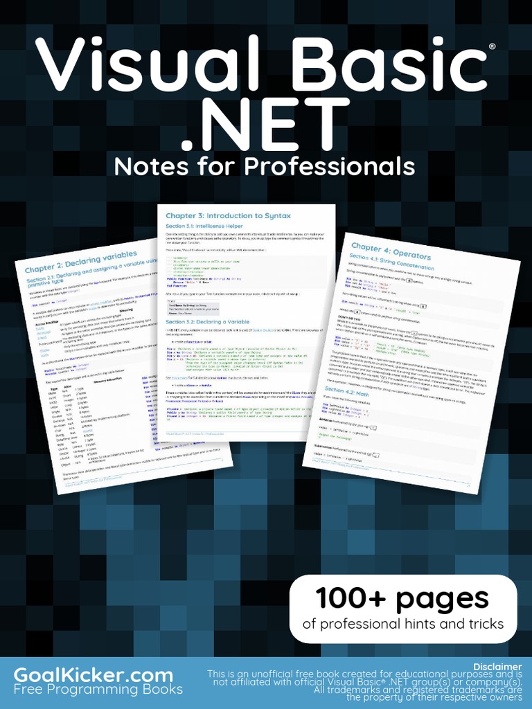 VisualBasic NETNotesForProfessionals | PDF | Visual Basic .Net ...