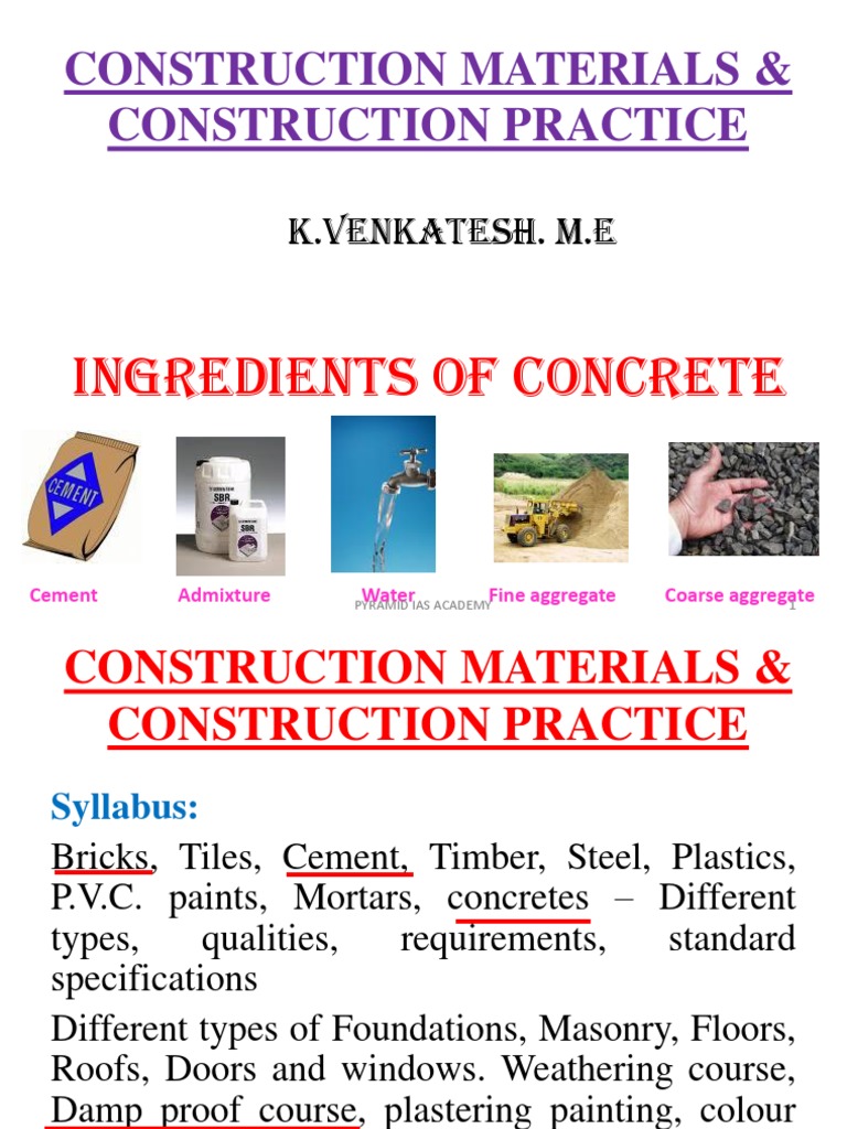 Construction Material Notes For Tamilnadu Goverment Exam | PDF ...