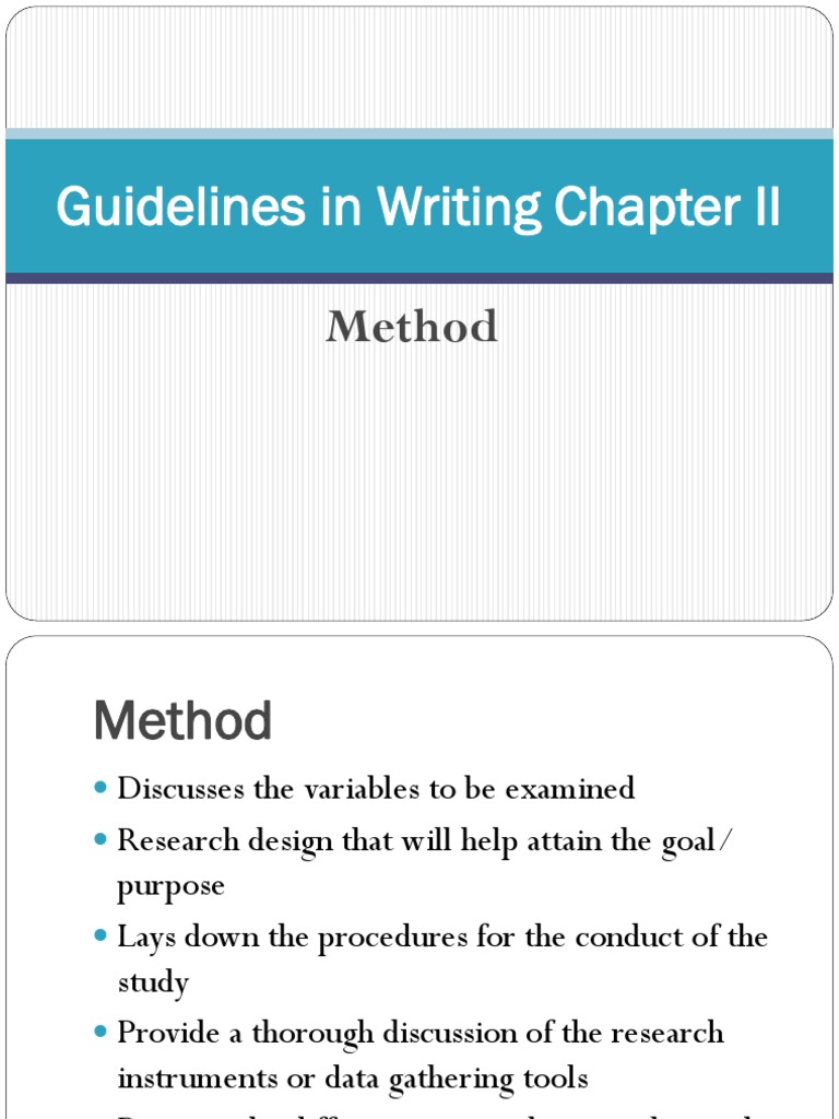 Guidelines in Writing Chapter II | PDF | Research Design | Statistics