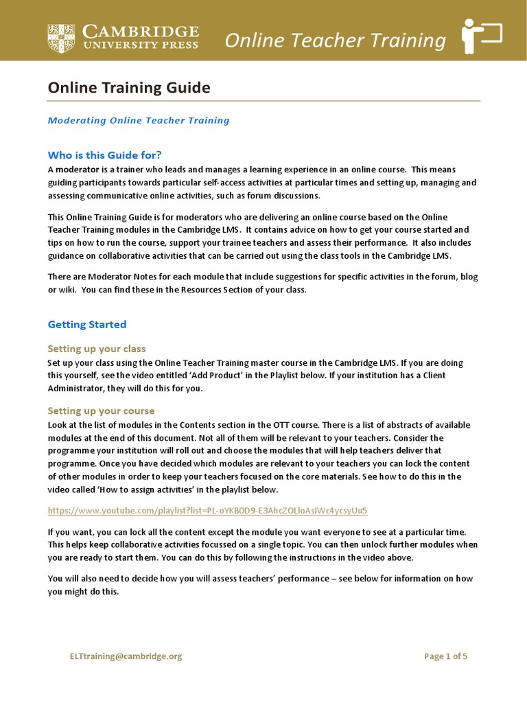 Online Training Guide | Download Free PDF | Educational Technology ...