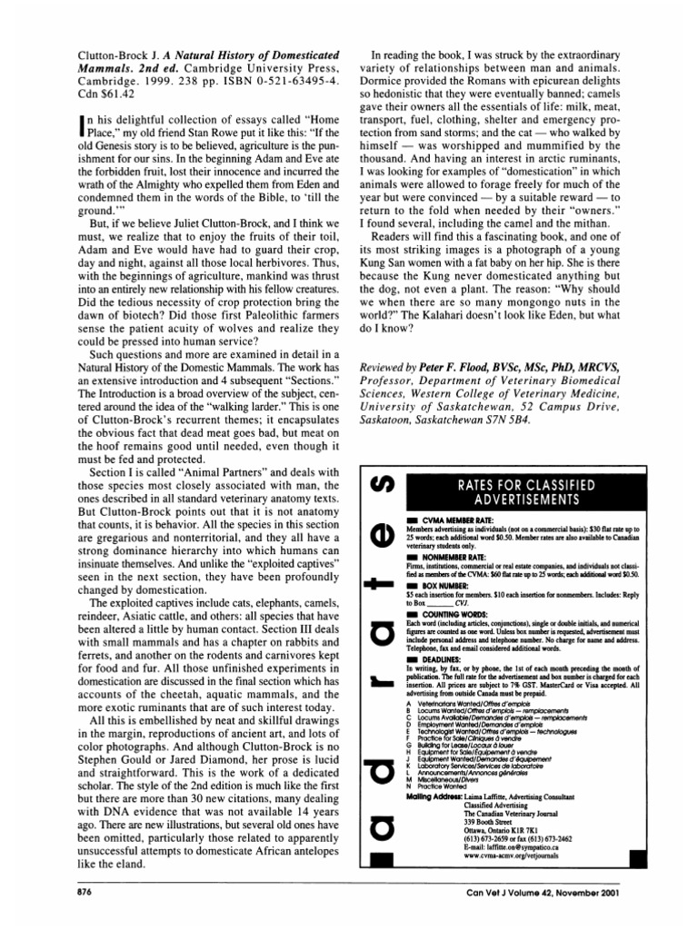 Clutton-Brock's Domesticated Mammals | PDF | Adam And Eve | Nature