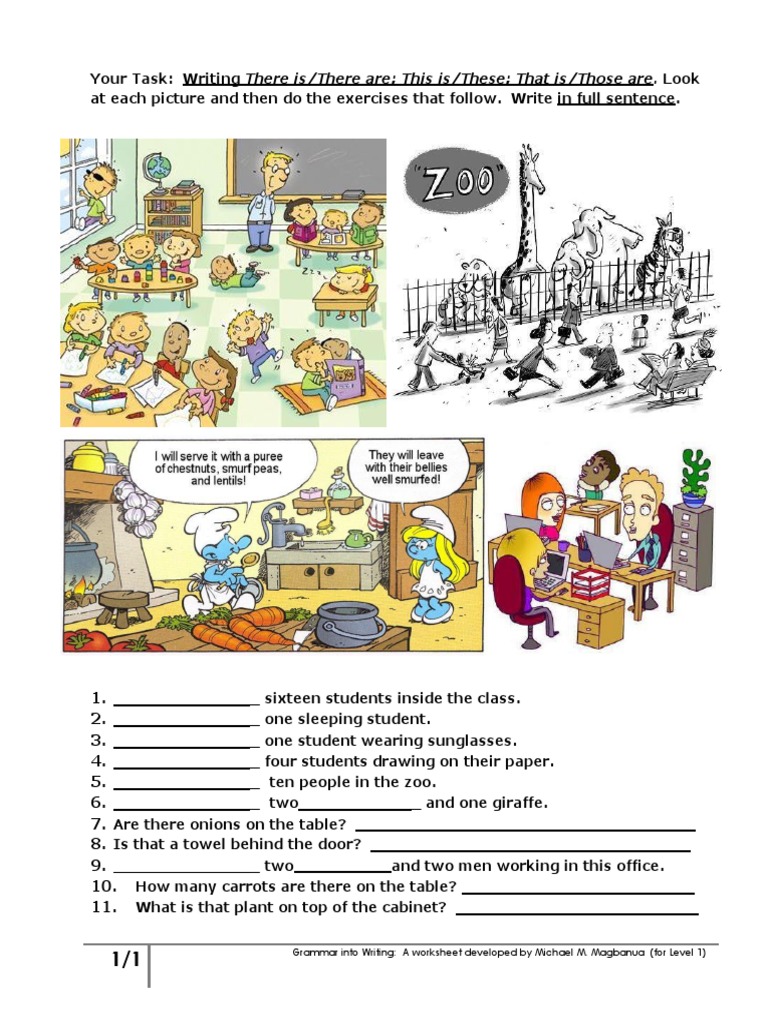 There Is There Are Pictures With Exercises | PDF