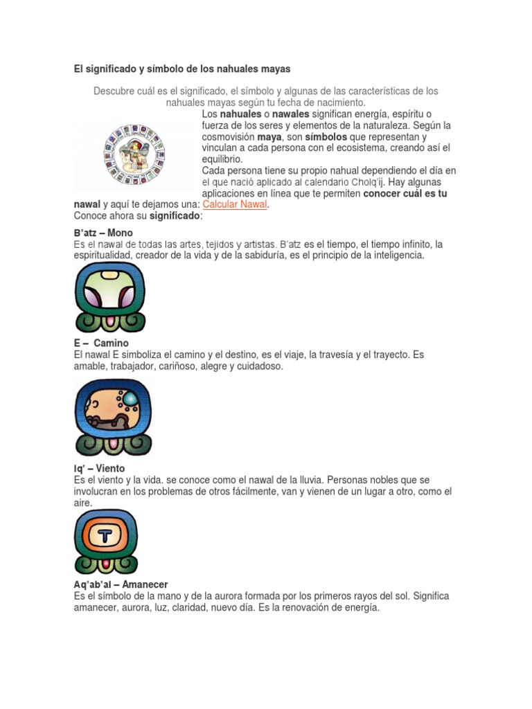 20 Nawales y Su Significados | PDF | Civilización maya | Naturaleza