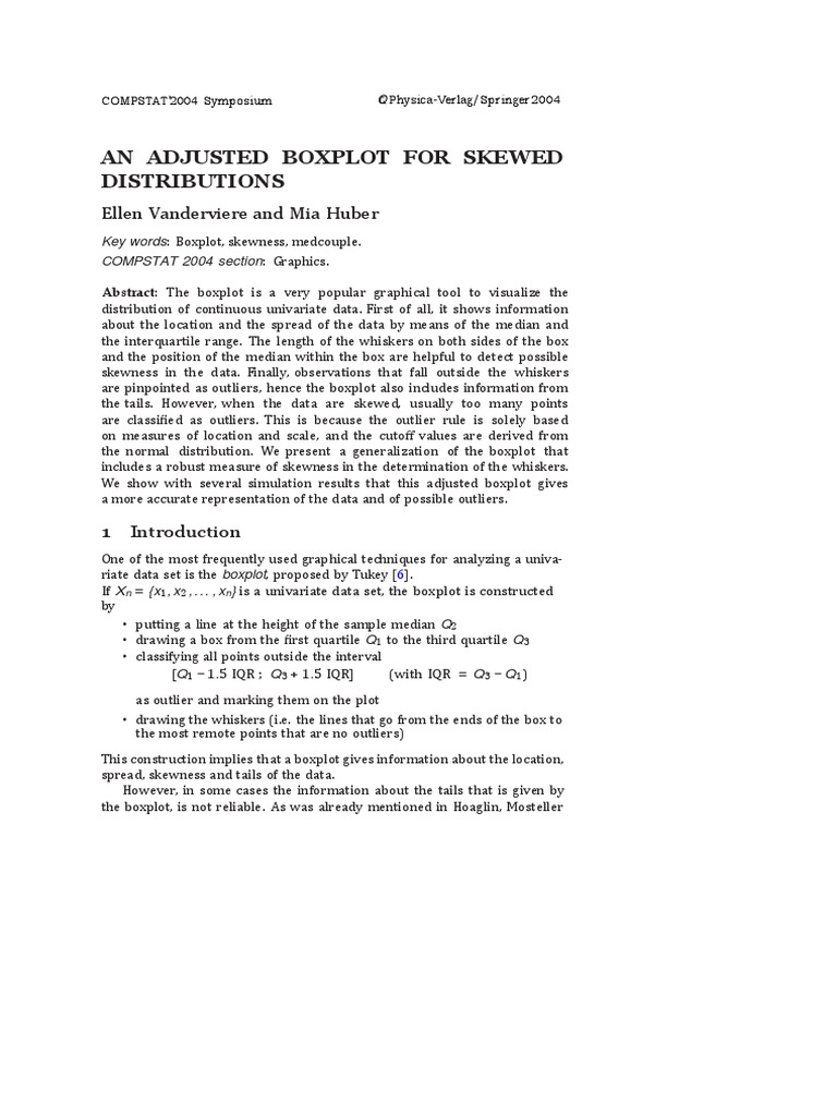 An Adjusted Boxplot For Skewed | PDF | Outlier | Skewness