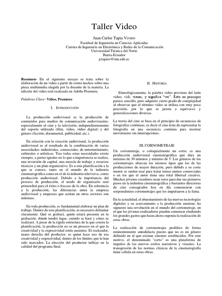 Informe Video | PDF | Ocio | Informática y tecnología de la información