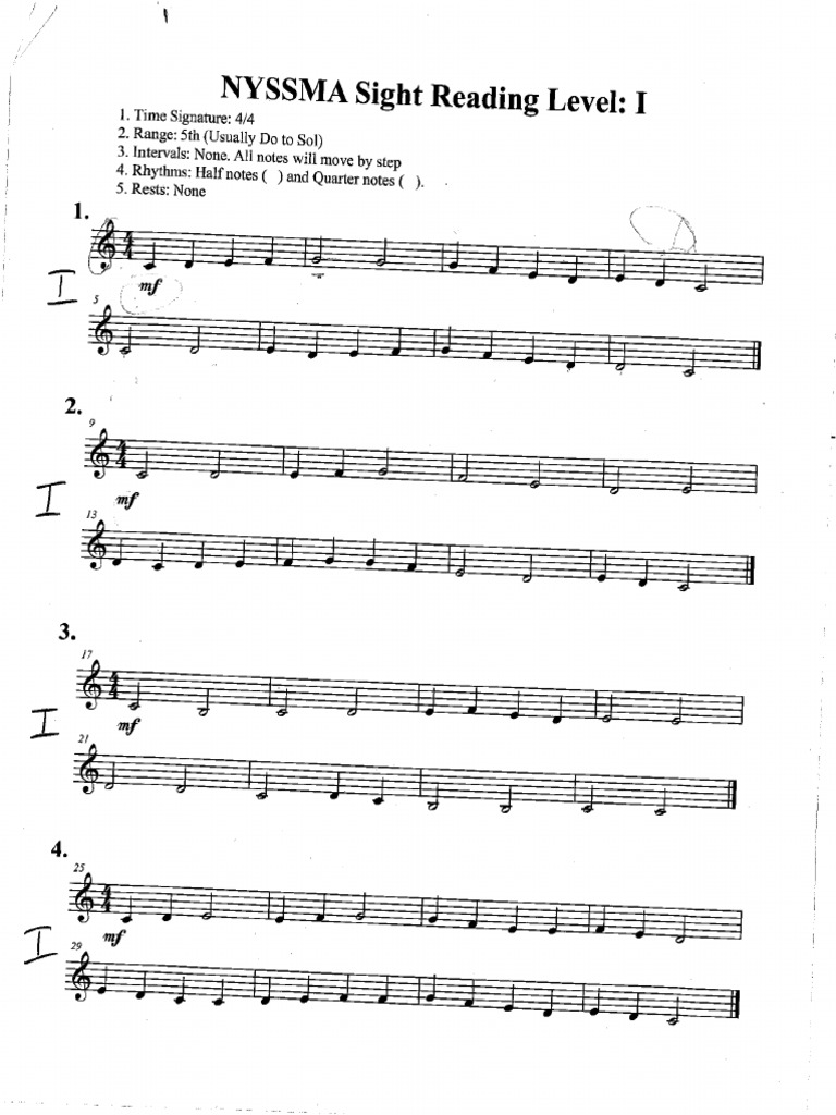Sight Reading 1-6 PDF | PDF
