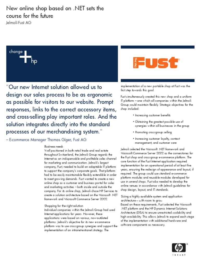 Jelmoli-Fust AG Success Story | PDF | Internet | Retail