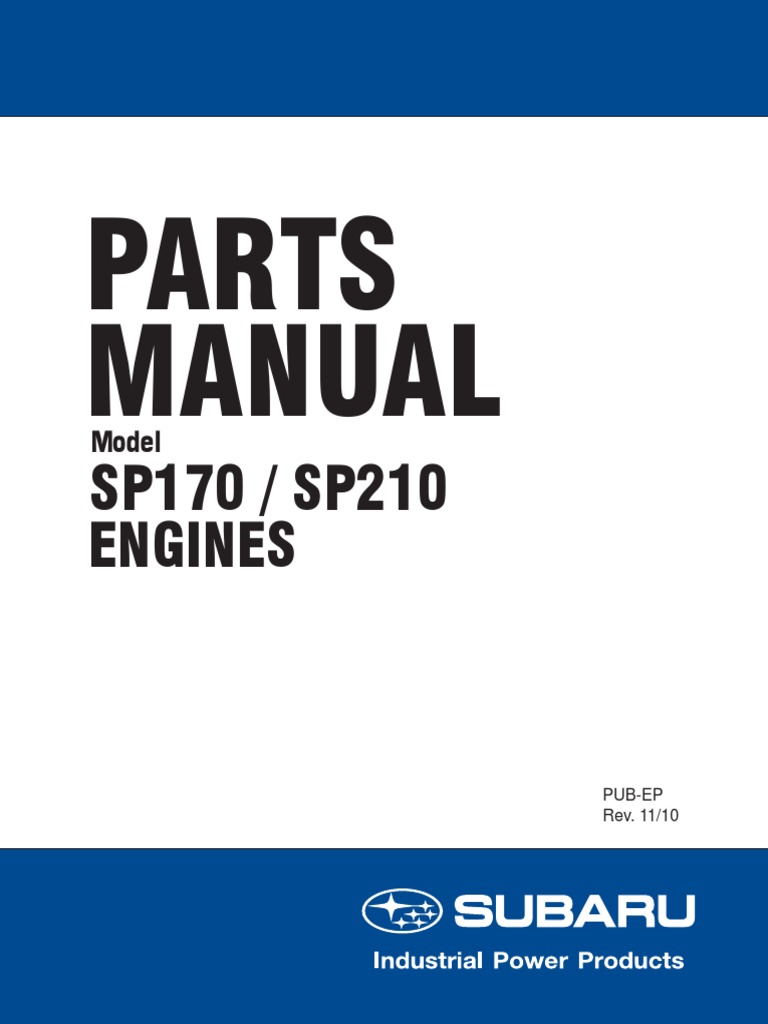 Subaru Engines Sp170 Sp210 Parts | PDF | Carburetor | Throttle