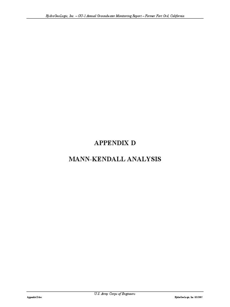 Mann Kendall Analysis 1 PDF | PDF | Hydrogeology | Visual Basic For ...