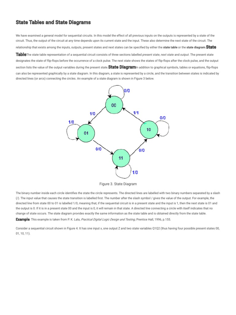 State Tables and State Diagrams | Physics & Mathematics | Mathematics ...