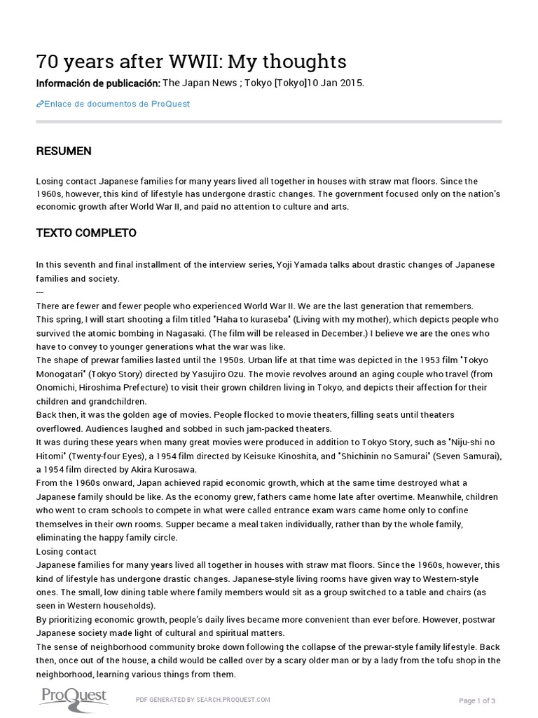 70 Years After WWII: My Thoughts: Resumen | PDF | Japan