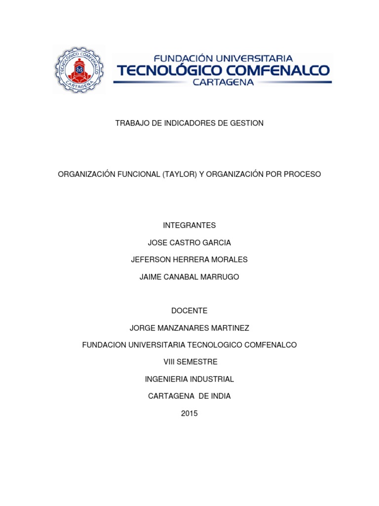Organización Funcional o de Taylor | PDF | Business | Economias