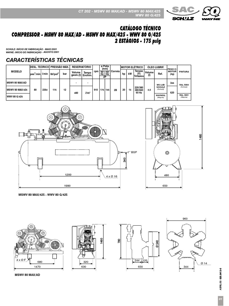 Manual Compressor Schulz - MSWV 80max | PDF | Óleo de motor | Tecnologia de veículos