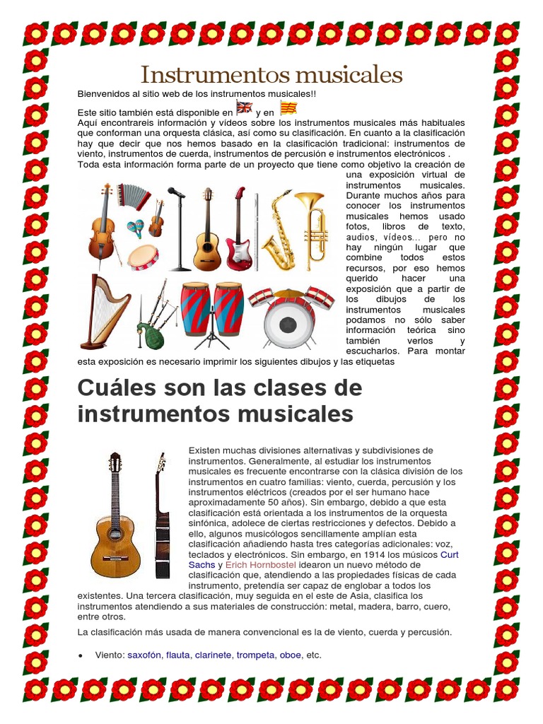 Instrumentos Musicales | PDF | Instrumentos musicales | Tecnología musical