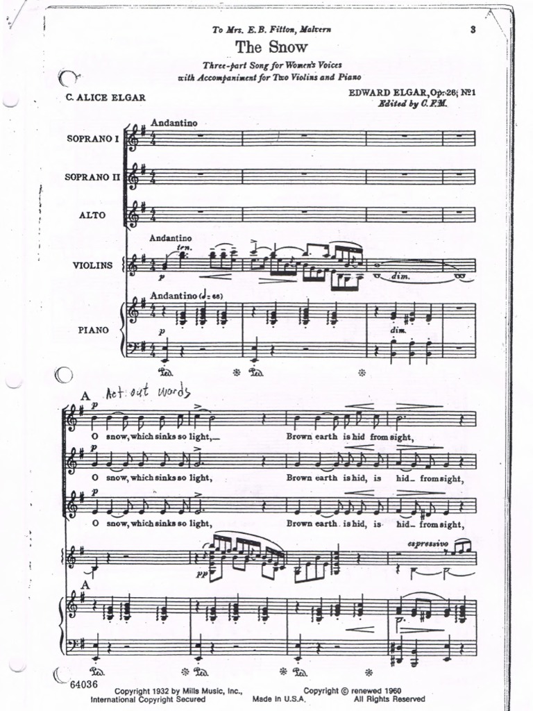 The Snow: C. Alice Elgar Edward Elgar, 026 | PDF | Performing Arts ...