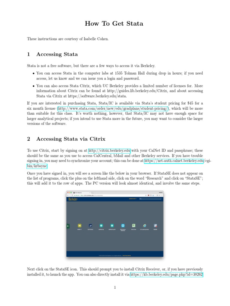 How To Get Stata | Download Free PDF | Icon (Computing) | Citrix Systems